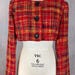 Upcycled Vintage Rainbow Red Tweed Boucle Cropped Jacket With Strong ...