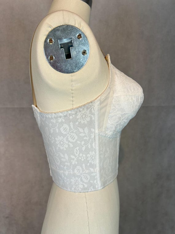 Vintage 1950s Long Line Bullet Bra With Hook and Eye … - Gem