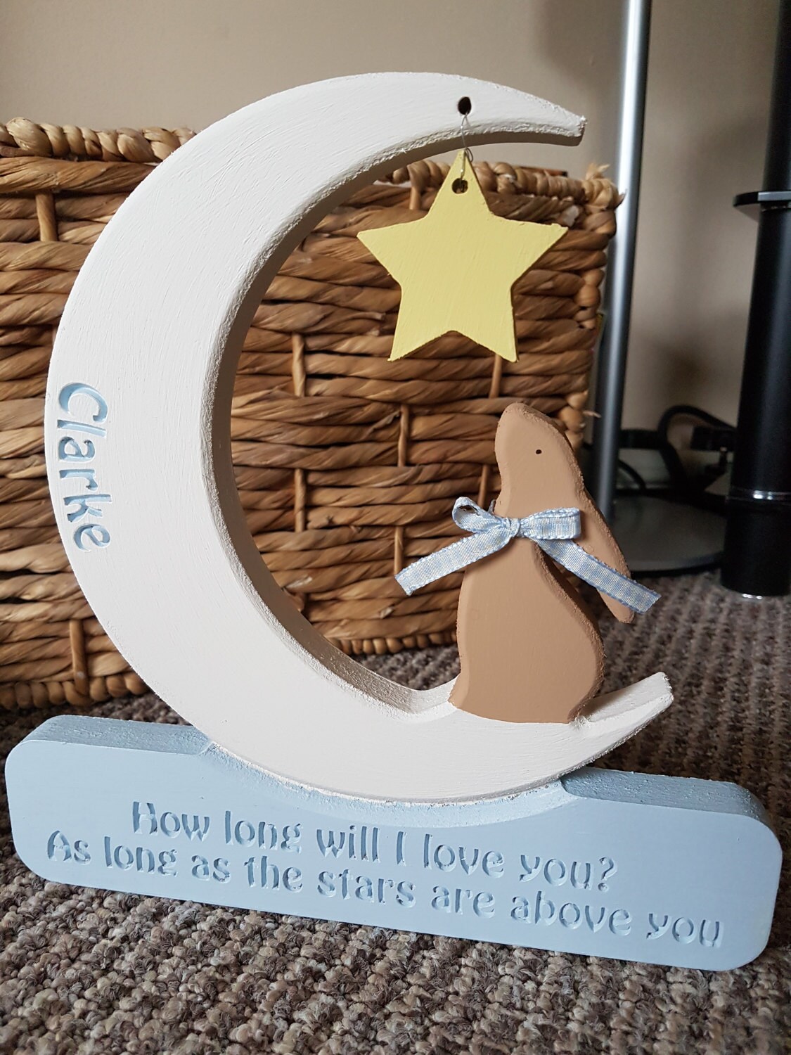 Handmade Keepsake Rabbit With Moon - Etsy