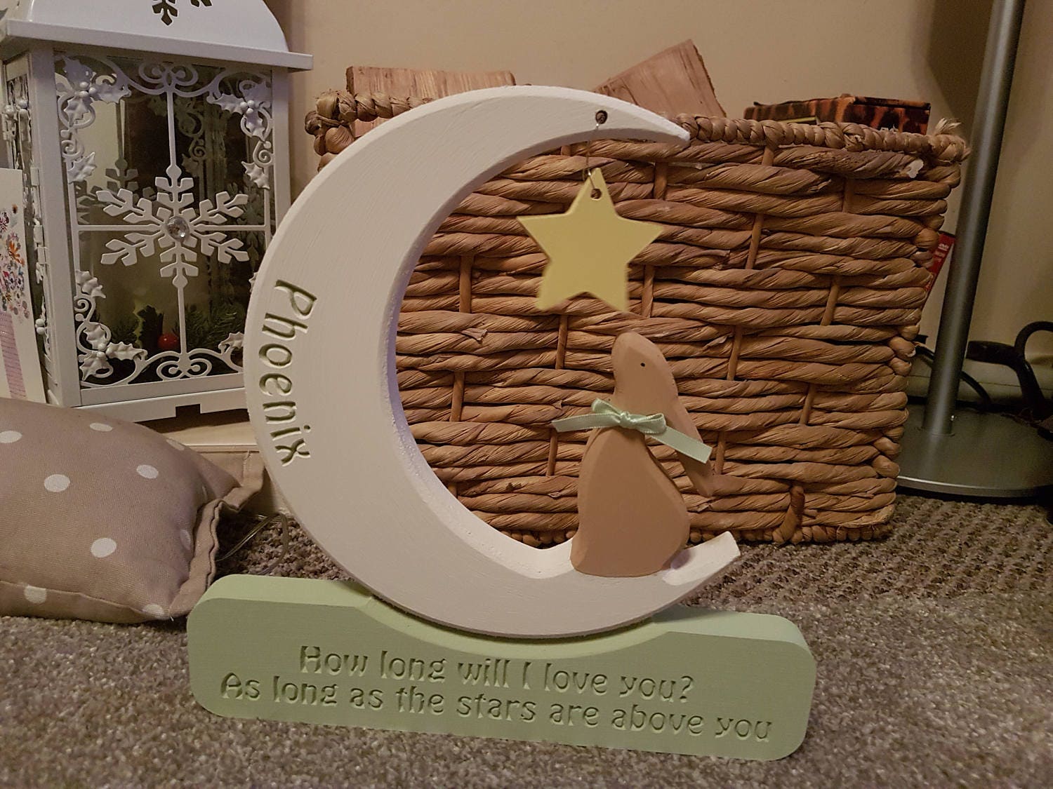 Handmade Keepsake Rabbit With Moon - Etsy