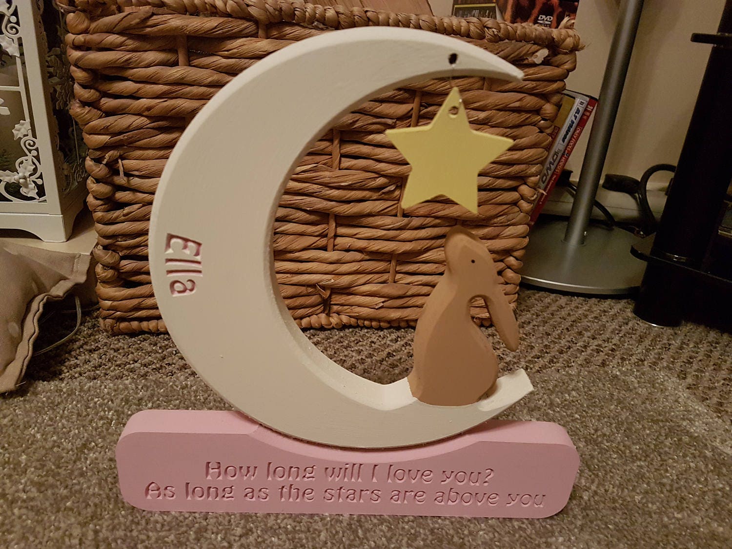 Handmade Keepsake Rabbit With Moon - Etsy