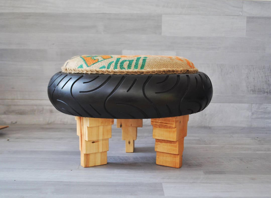 Stool-pouf Handmade H28 Recycling Design - Etsy