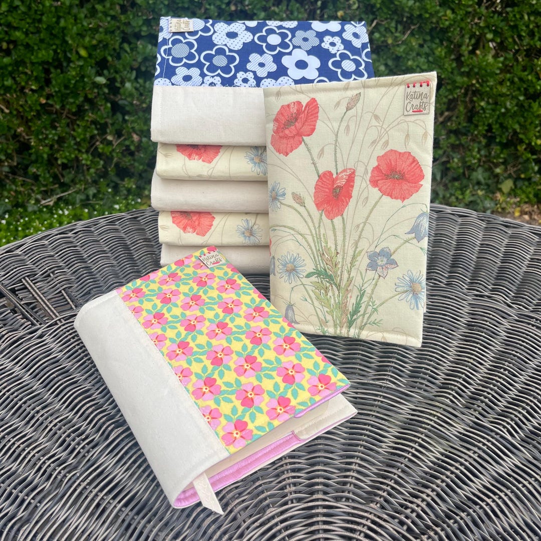 Floral Fabric Book Cover: Paperback Book Protector With Bookmark - Etsy UK