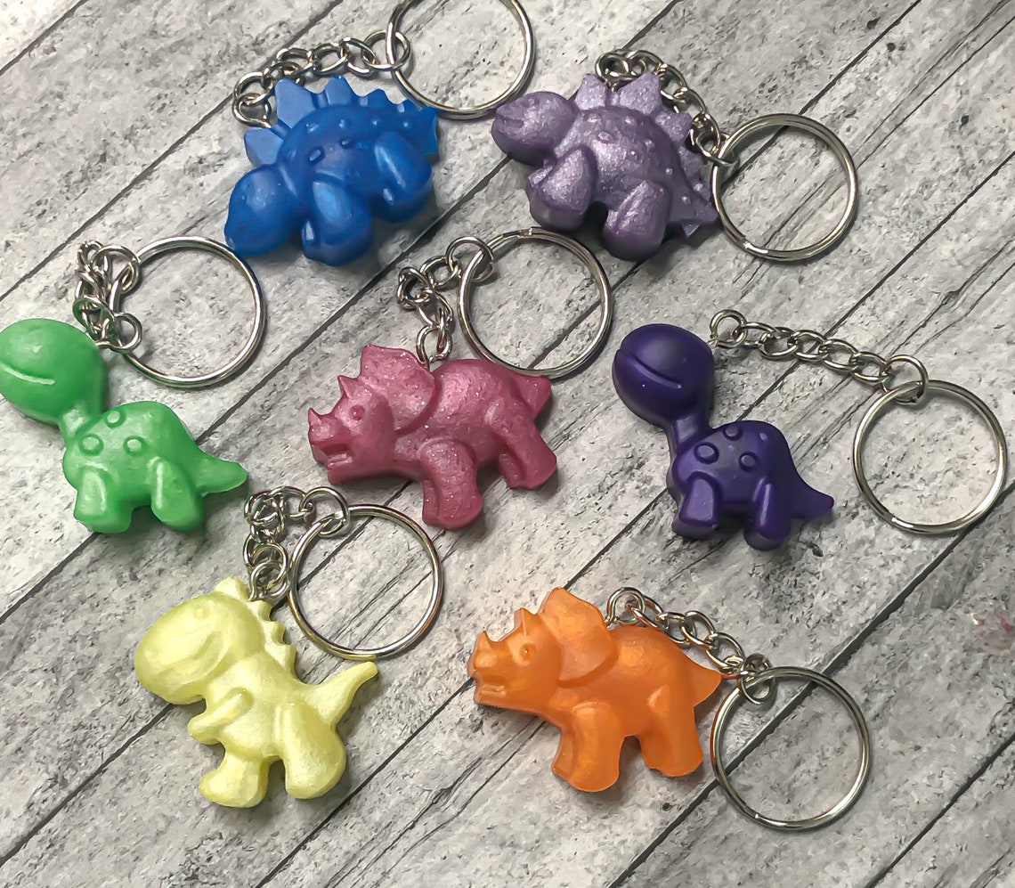 Tiny Diny Dinosaur Keychain Multiple Colors Available - Etsy