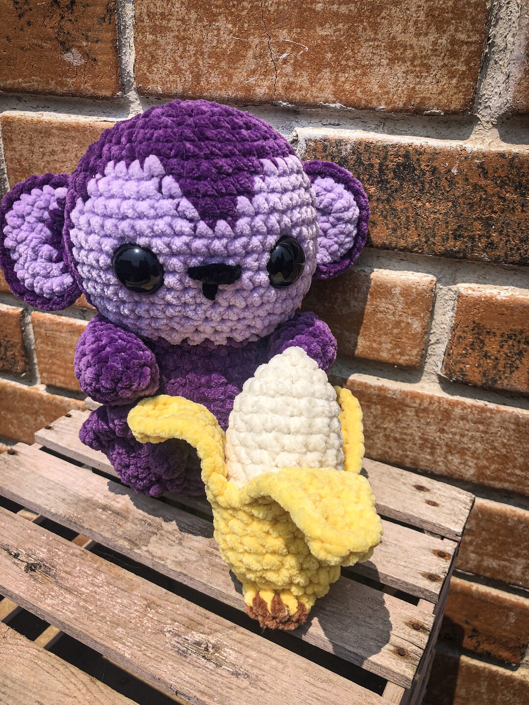Purple Crochet Monkey With Bubble Toes Crochet Buddy - Etsy