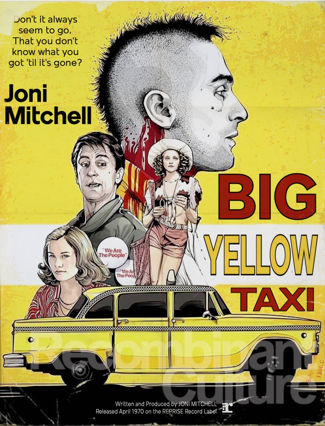 Joni Mitchell 'big Yellow Taxi' Movie Poster Mashup - Etsy