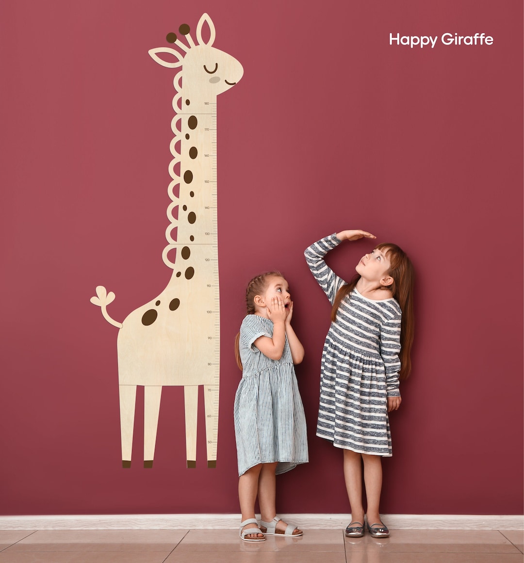Giraffe Wooden Growth Chart Ruler: Personalized Nursery Decor - Etsy