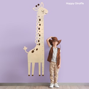 Growth Chart Board, Giraffe Growth Chart Engraved Wood Ruler, Boys Room ...