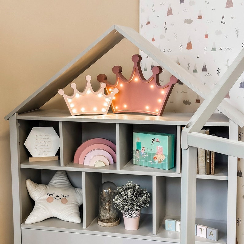 Handmade Wooden Crown Night Light, Nursery Decor, LED Bedside Lamp - Etsy