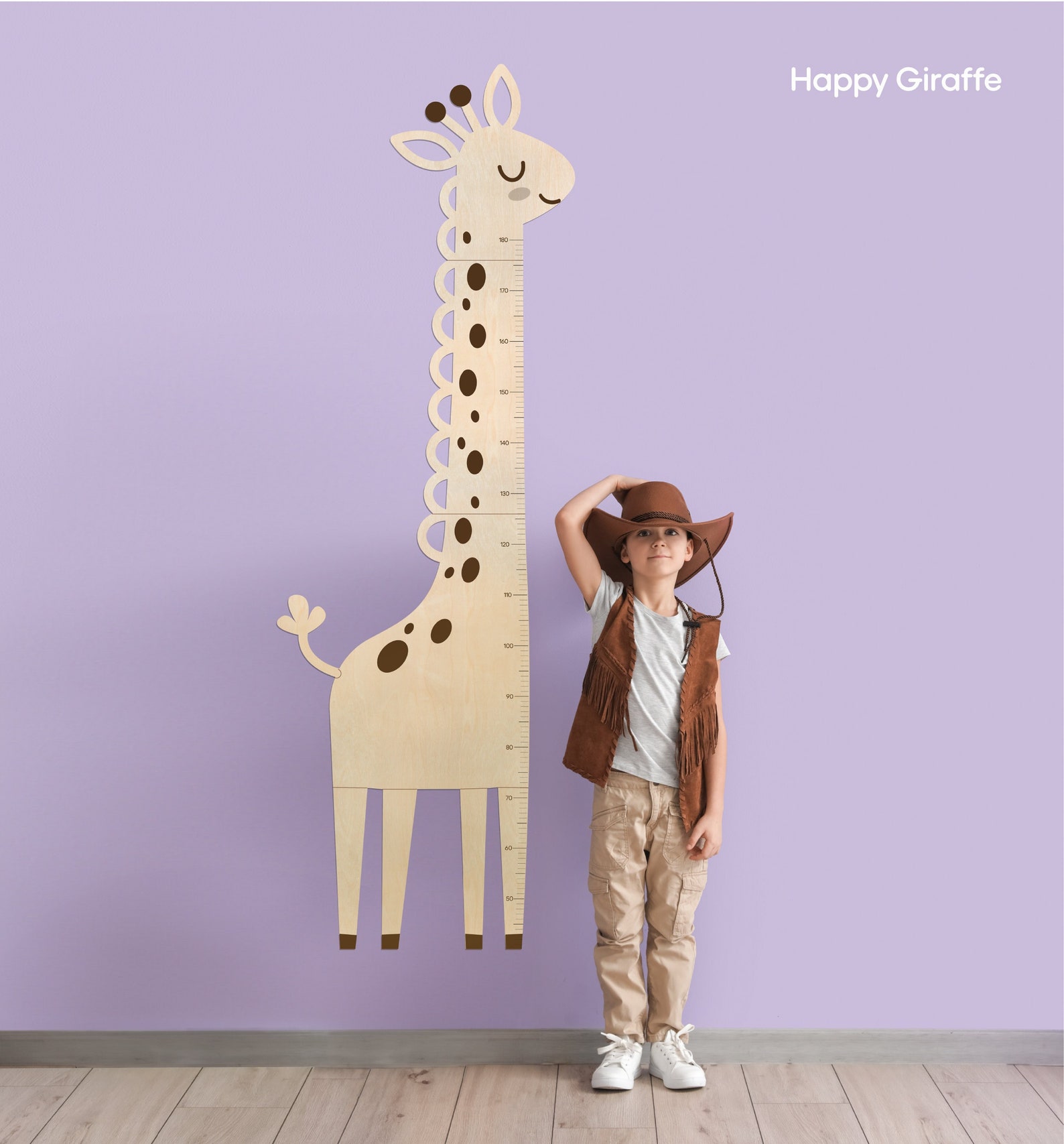 Kids Height Stick Measurement Ruler Wood Growth Chart Boy Room Decor ...