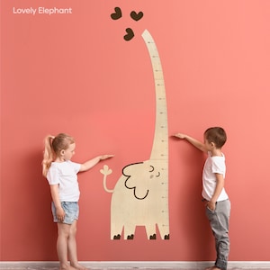 Growth Chart Board, Giraffe Growth Chart Engraved Wood Ruler, Boys Room ...