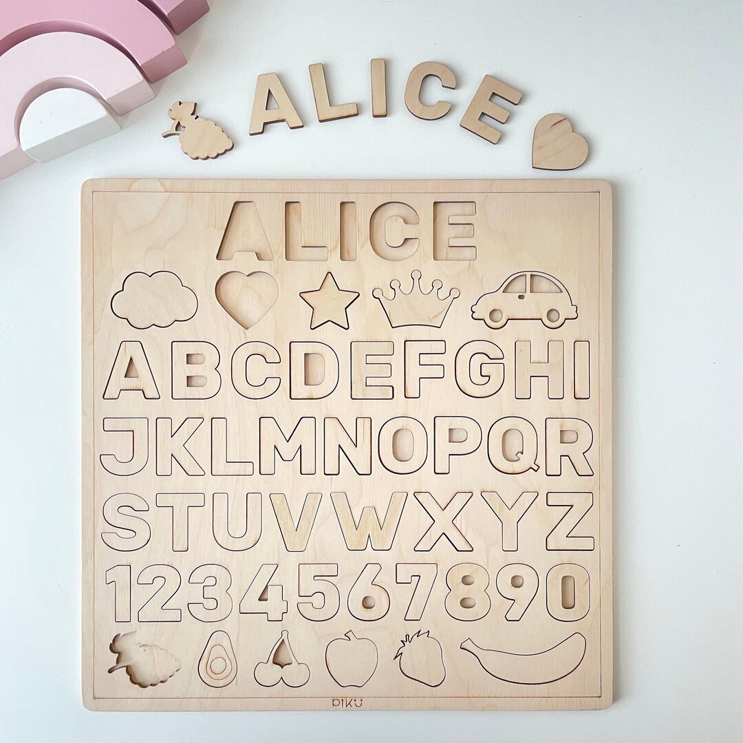 Montessori Inspired English Wooden Alphabet Puzzle, Learning Alphabet ...