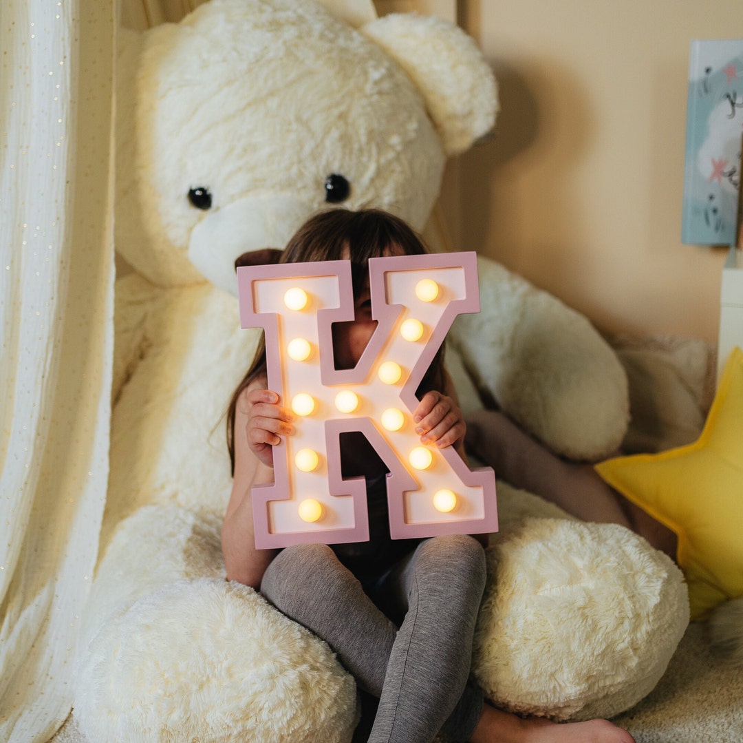 Geschenk Zur Taufe Wooden Marquee Letter Kid Bedroom Light Wall Night ...