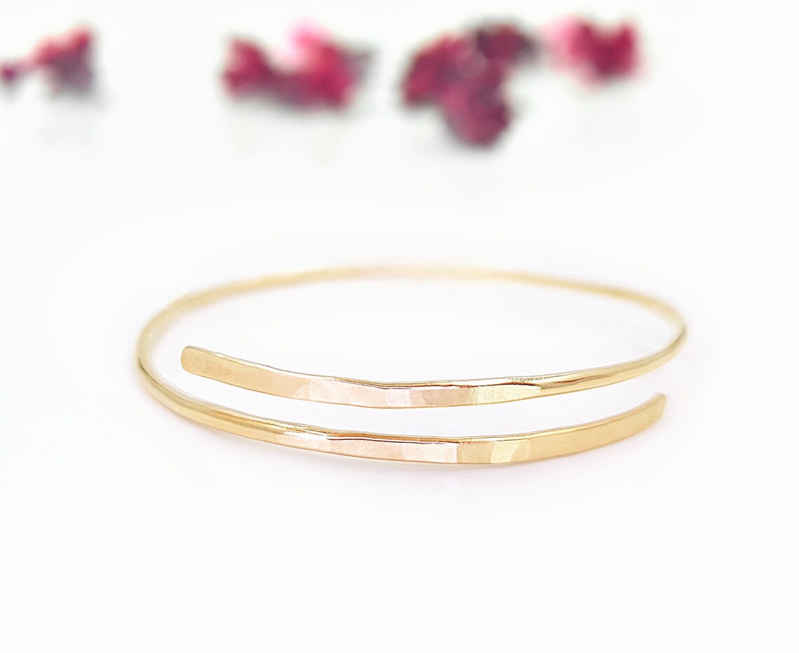 Arm Cuff Bracelet Hammered Gold Bracelet Gold Bangles 14k - Etsy Canada