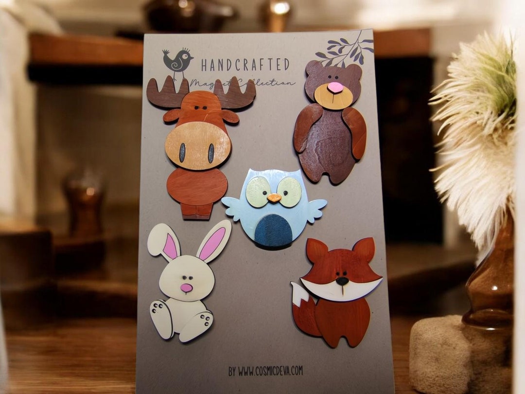 Forest Animal Magnet Collection, Woodland Animal Magnets, Wood Magnet ...