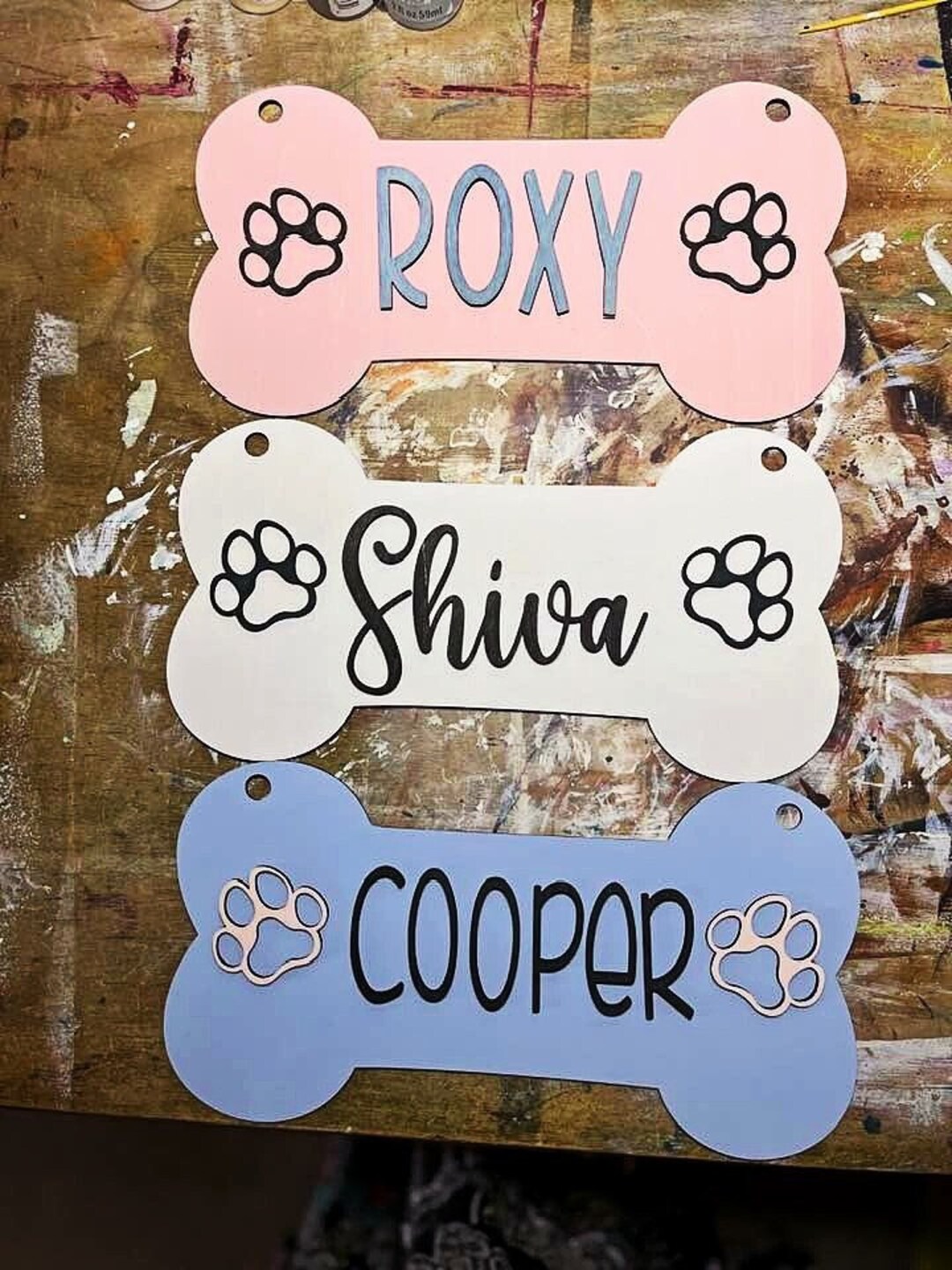 Custom Dog Crate Sign, Personalized Bone Shaped Kennel Tag, Dog Name ...