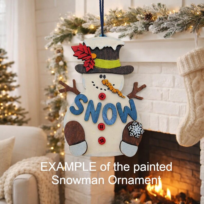 DIY Snowman Ornament Wood Blank • Christmas Craft Kit • Family Paint ...