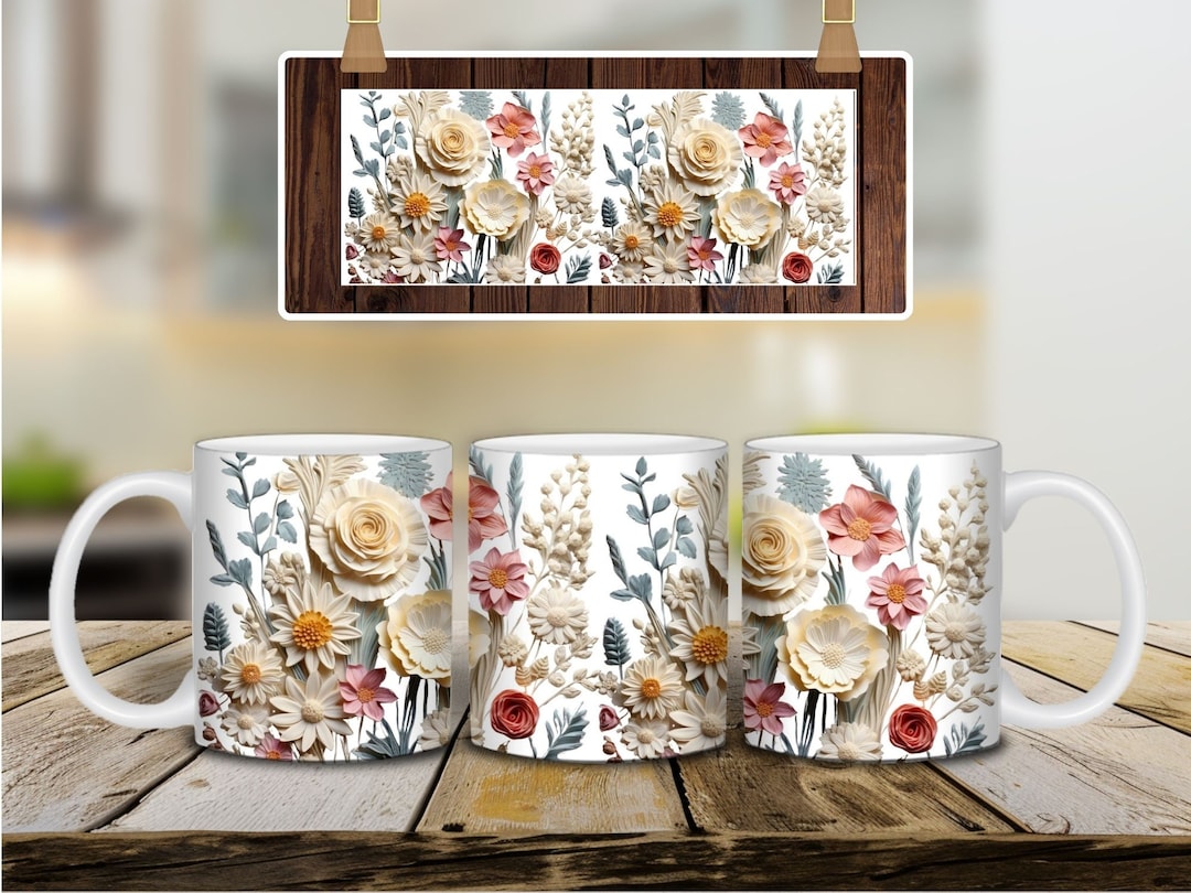 Radiant Blooms Floral Bouquet Mug, Perfect for Mother's Day Gift ...