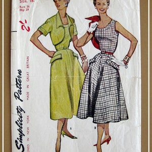 1954 Simplicity Pattern: 4710 One Piece Dress and Bolero - Etsy