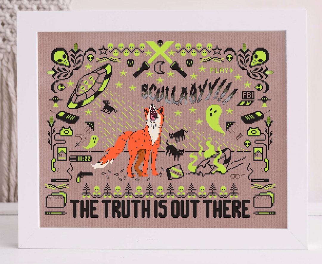 Fox Mulder Dana Scully X Files Parody Cross Stitch Pattern (digital PDF ...