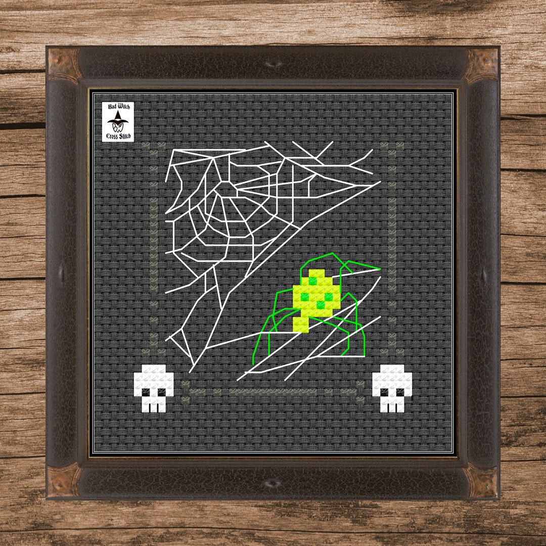 Radioactive Spider Web Cross Stitch Pattern - Etsy