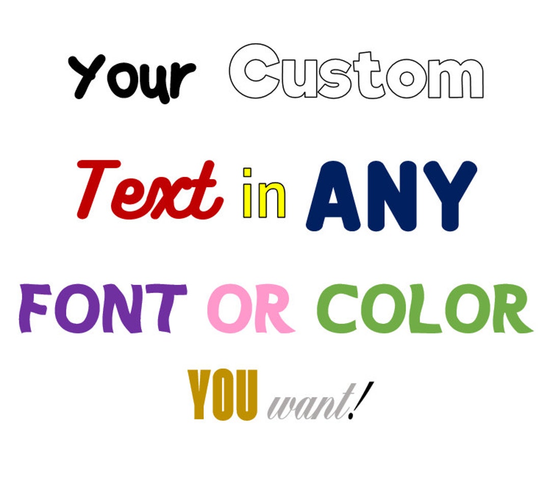 Custom Text Decal - FREE US SHIPPING - Etsy