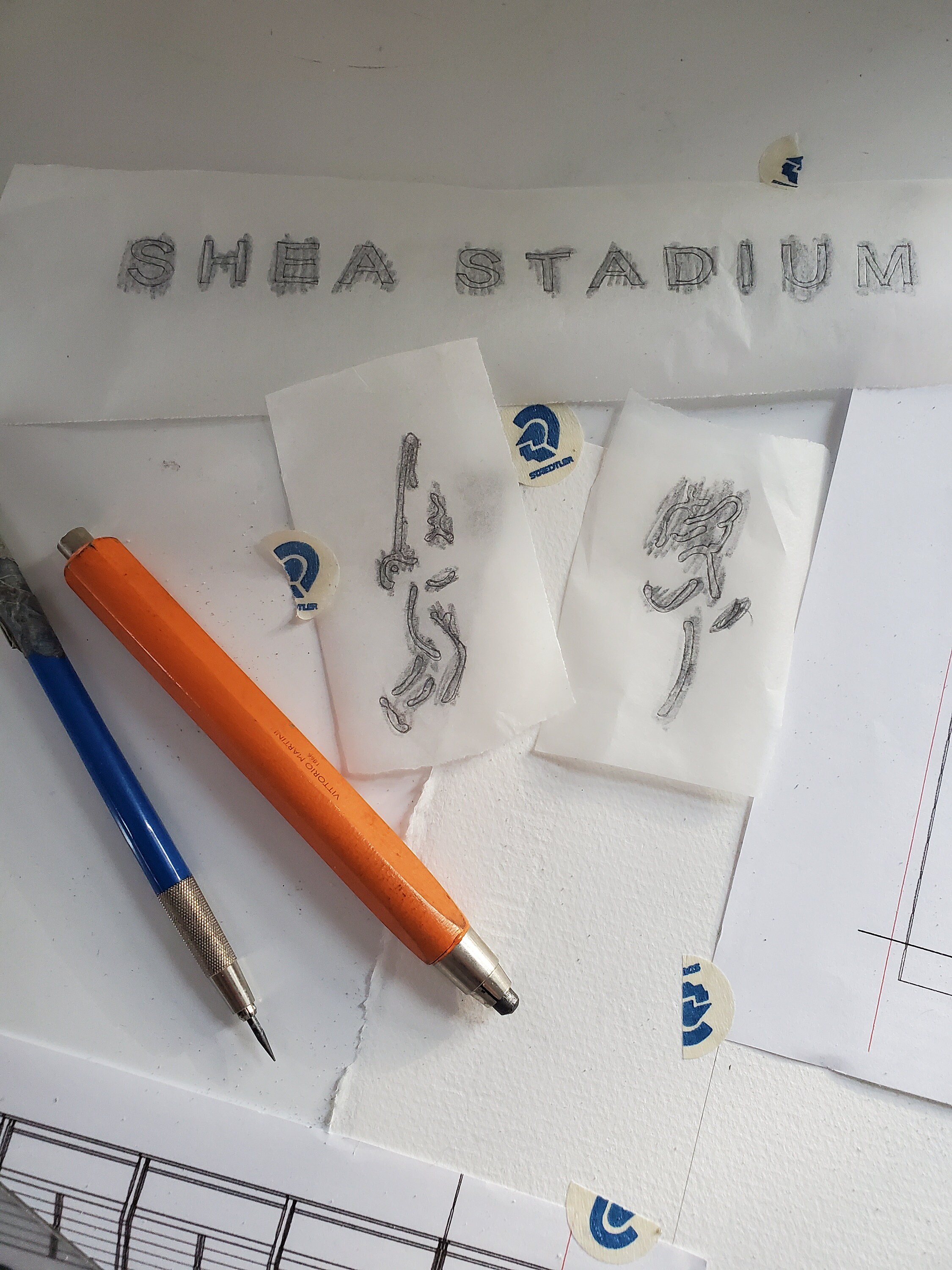 Shea Stadium, Wall Art, Original Stadium Painting, Hand-drafted ...