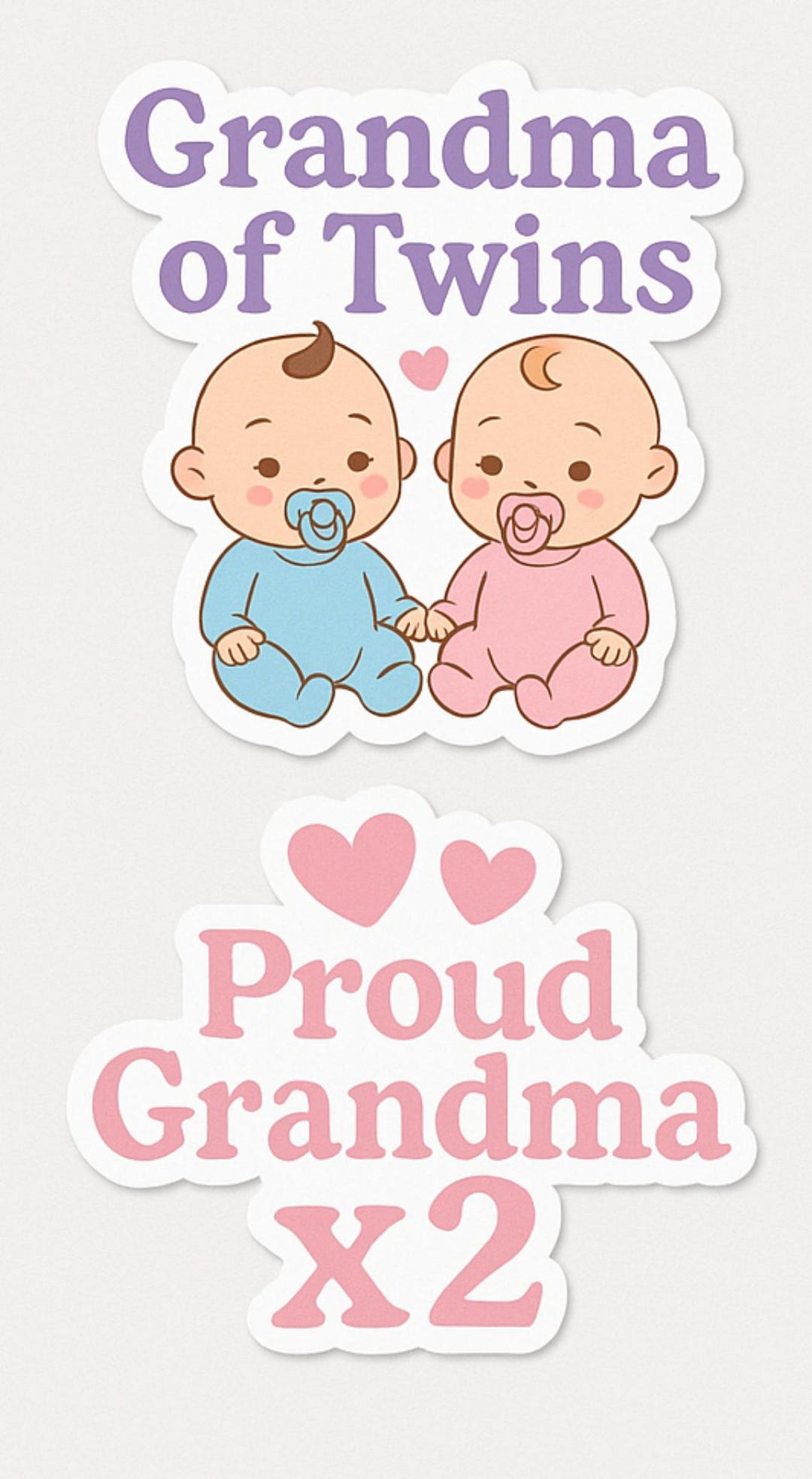 Twin Grandma Digital Sticker Sheet--png for Scrapbooking, Journals ...