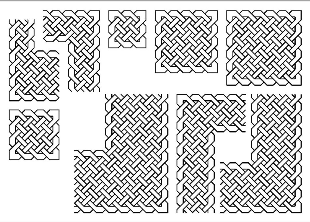 Blackwork Embroidery Celtic or Eternity Knot Borders #2 - Etsy
