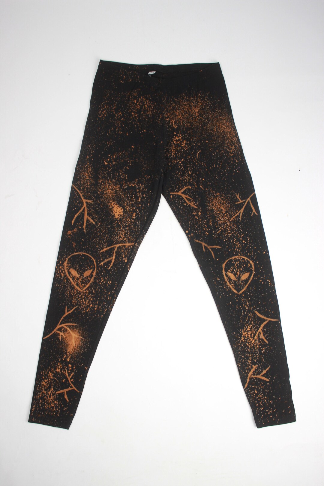 SHTTYFCKY Alien Leggings S/M Bleached Handpainted Pants - Etsy