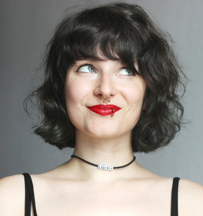 CUSTOM CHOKER Name Word Of Your Choice Individual Necklace | Etsy