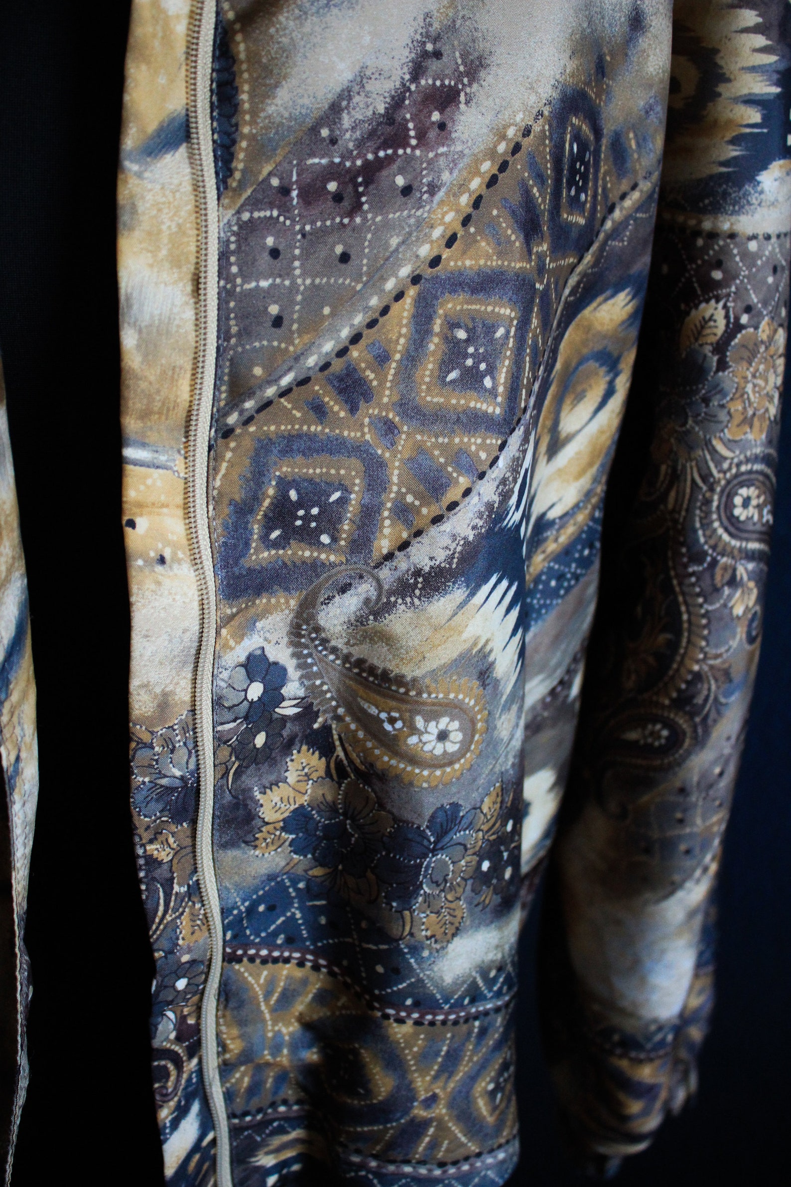 Vintage Parka Jacket Paisley Pattern Brown Beige Abstract | Etsy