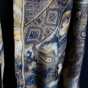 Vintage Parka Jacket Paisley Pattern Brown Beige Abstract | Etsy