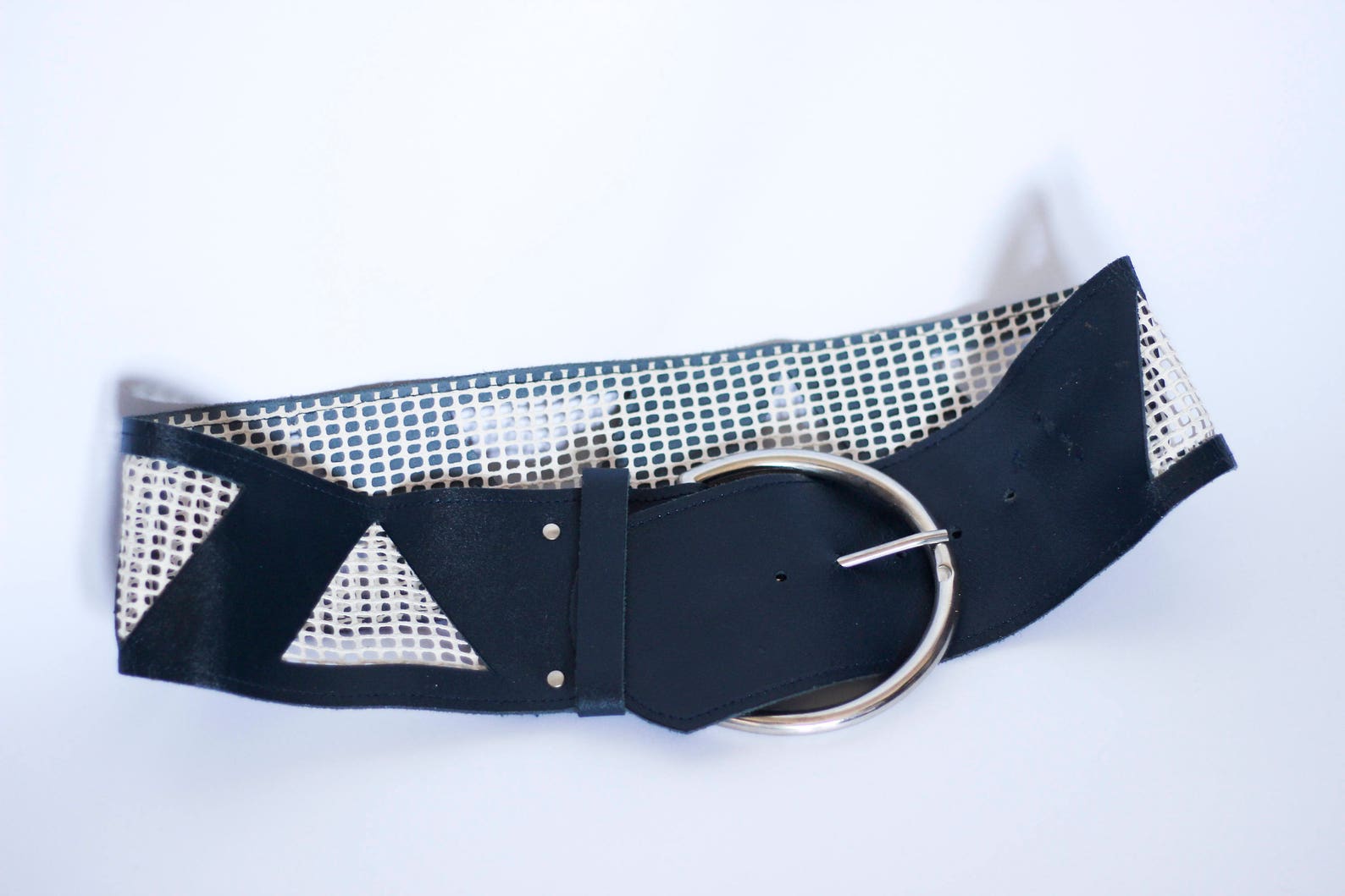 Vintage Belt Triangle Fishnet Transparent Darkblue Blue White - Etsy
