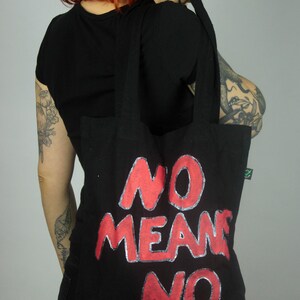 Ecofriendly Tote Bag NO MEANS NO, Feminist Bag, Handpainted Bag, Unique ...