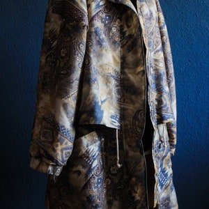 Vintage Parka Jacket Paisley Pattern Brown Beige Abstract | Etsy