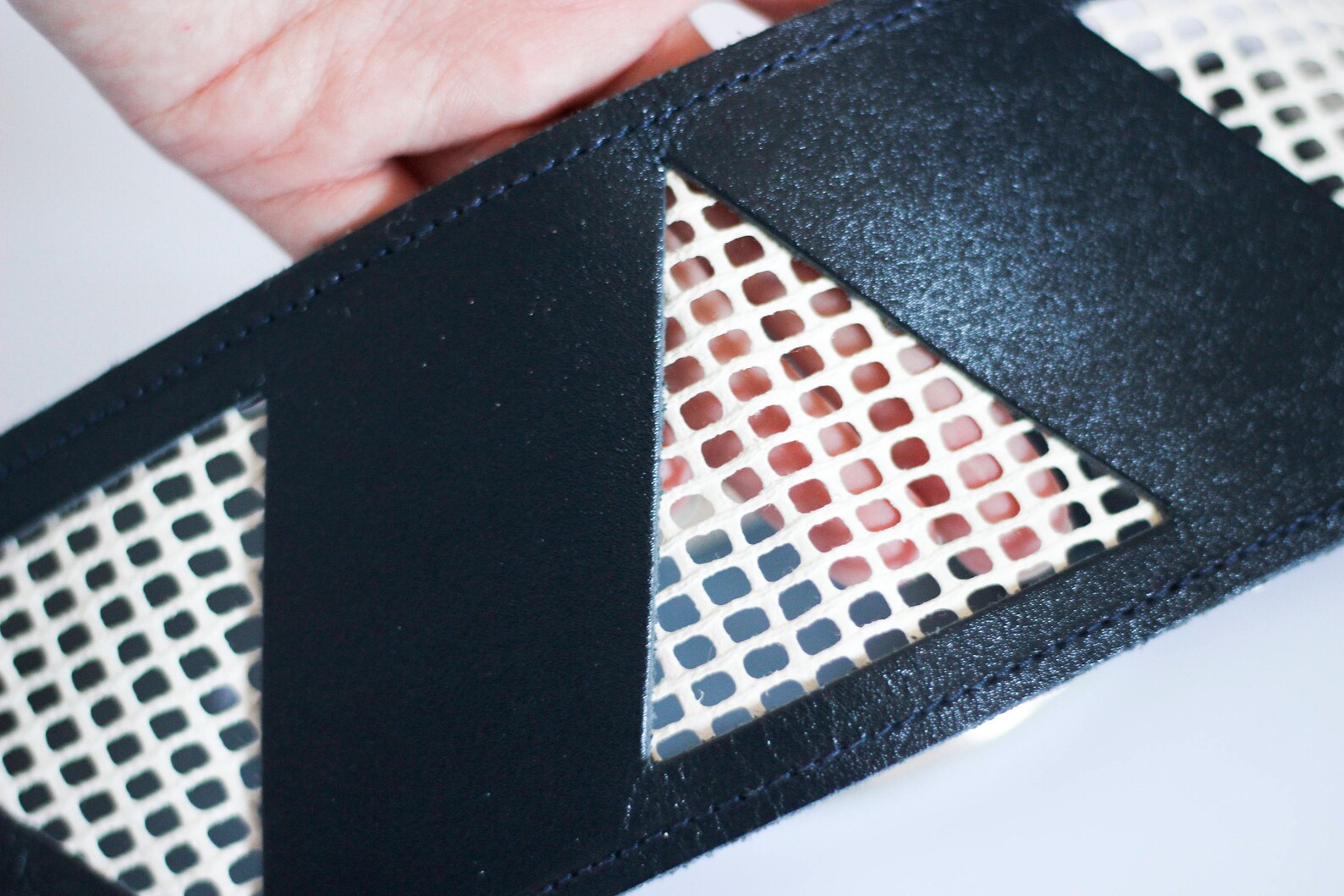 Vintage Belt Triangle Fishnet Transparent Darkblue Blue White - Etsy