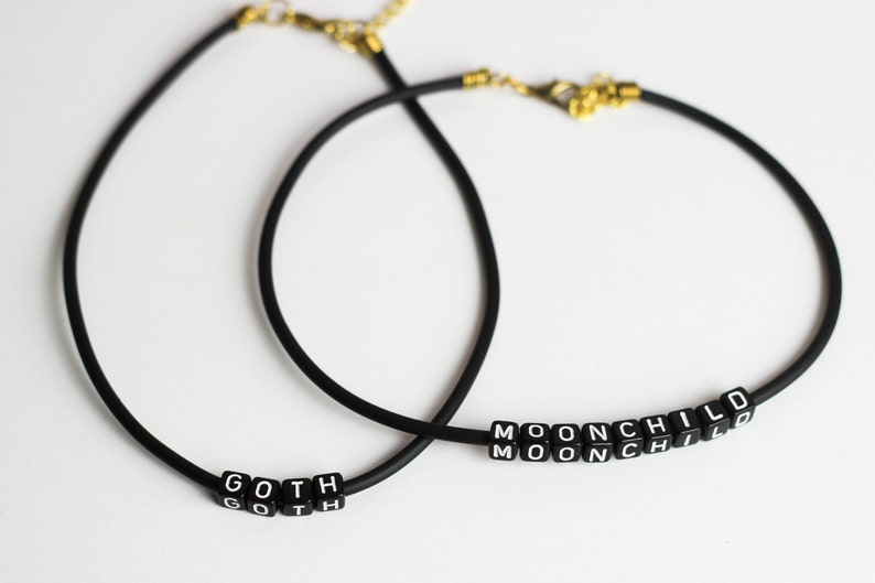 CUSTOM CHOKER Name Word Of Your Choice Individual Necklace | Etsy