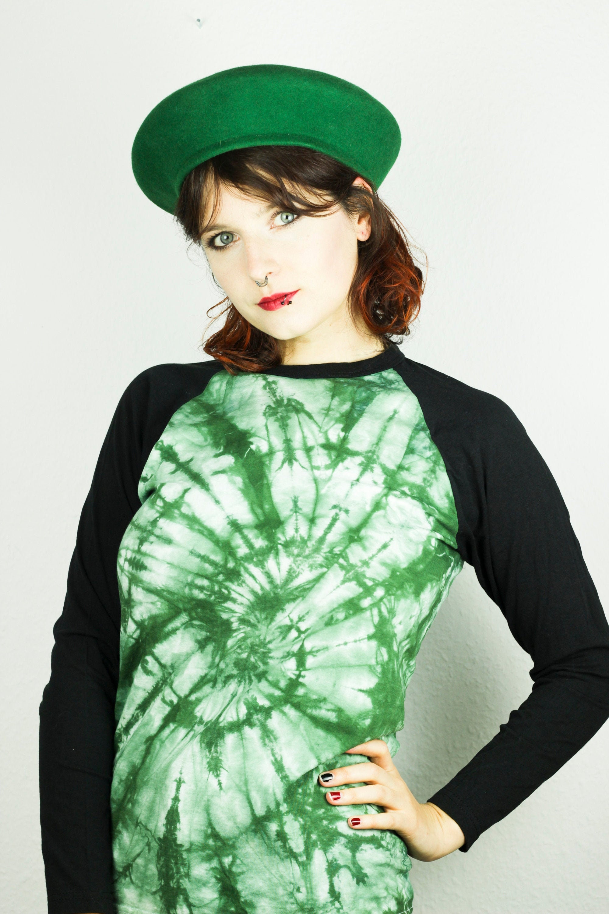 Grünes Batik Shirt Spirale Größe S Baseball Longsleeve Tshirt - Etsy.de