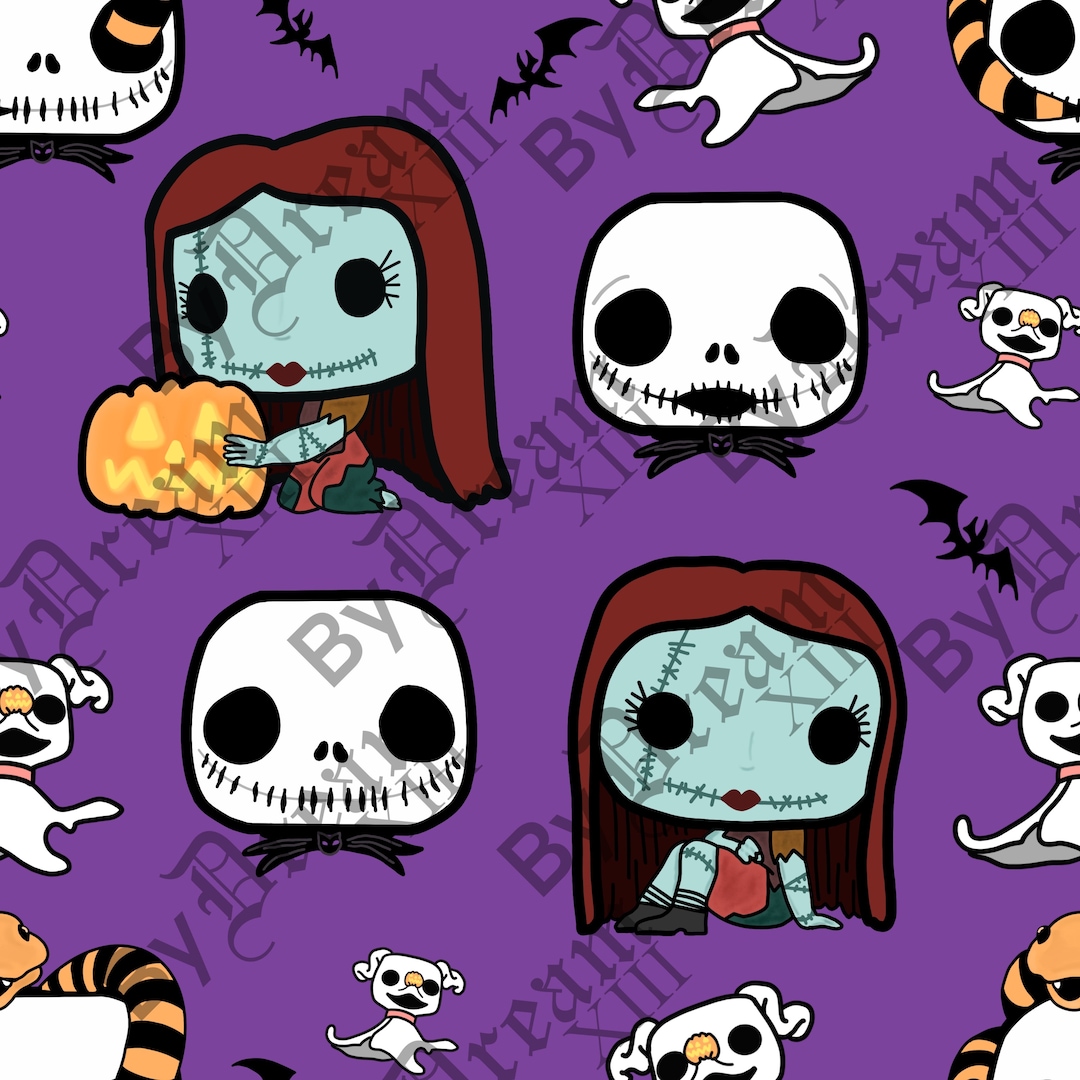 3 Sally & Jack | Seamless Design | Digital Paper | Halloween Repeating ...