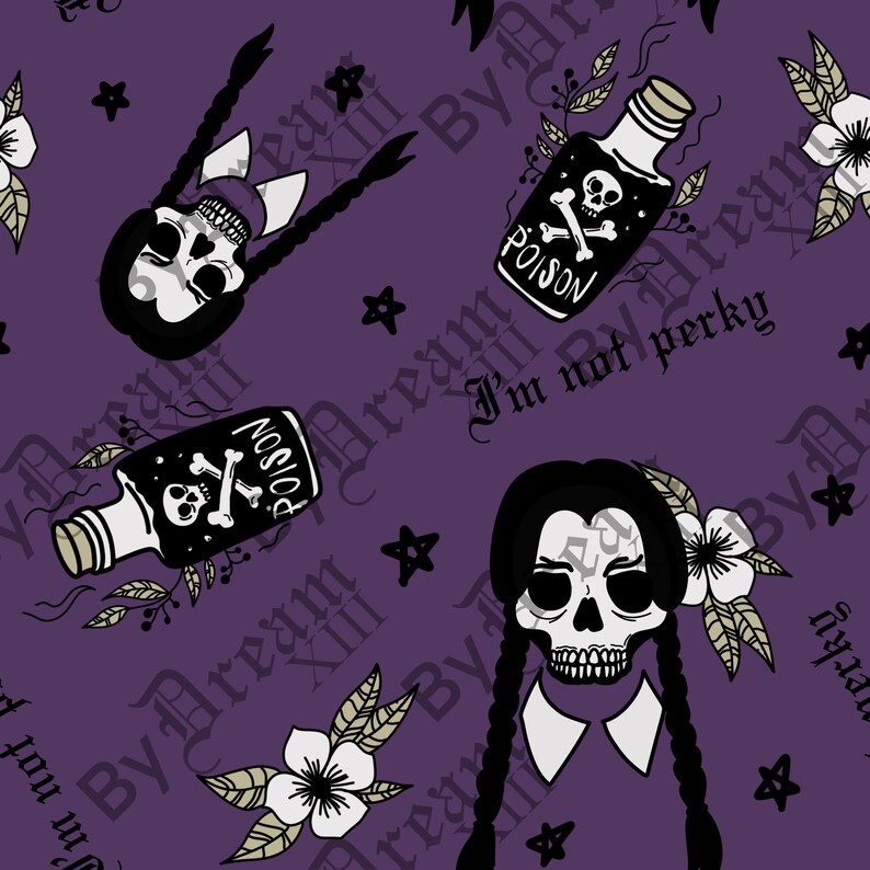 Seamless Pattern Wednesday File Repeating Digital Paper - Etsy