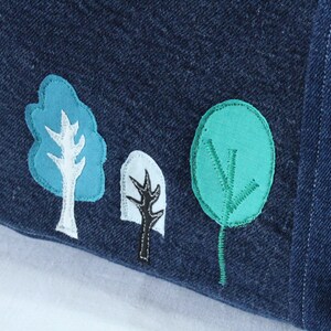 Large Shoulder Bag - Trees (tote Style Bag, Recycled Denim, Jeans ...