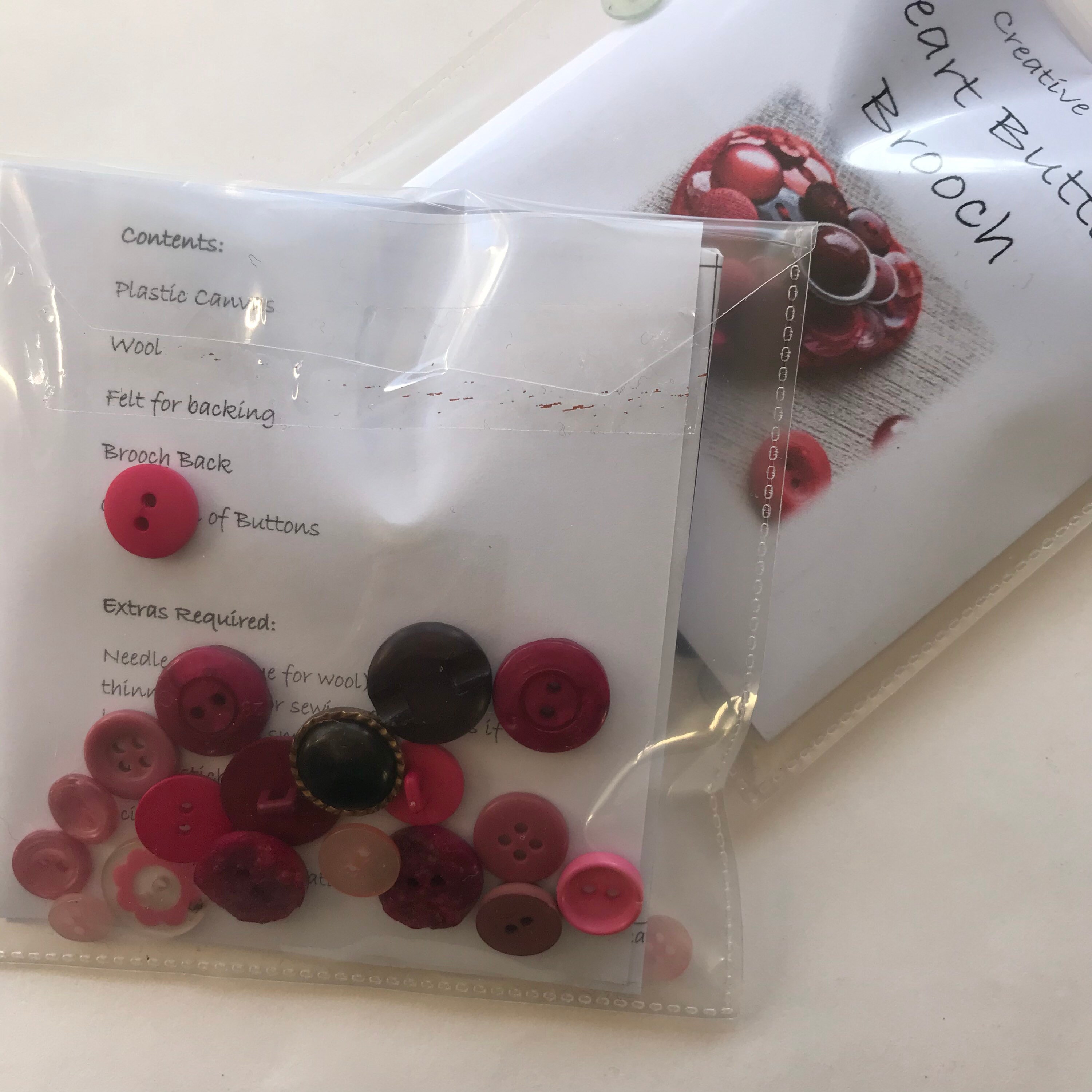 Kit - Button Heart Brooch Kit , Each Kit Has a Different Mix of Buttons ...