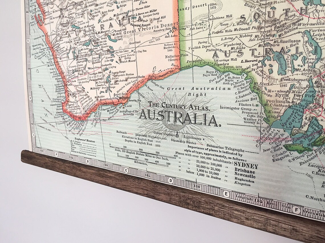 Vintage Australia Map Reproduction | Etsy