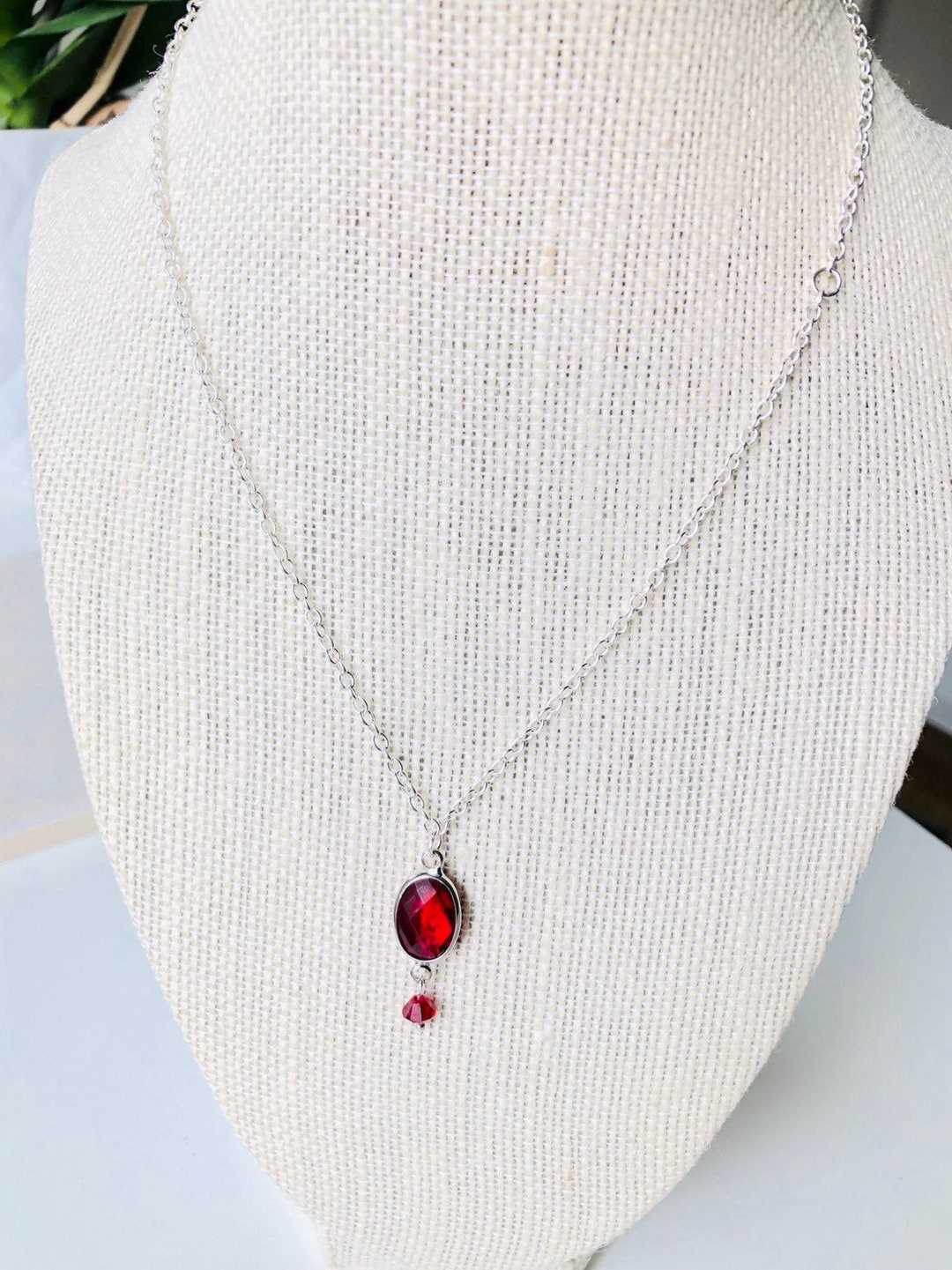 July Birthstone Jewelry, Ruby Red Crystal Necklace, Best Friend ...