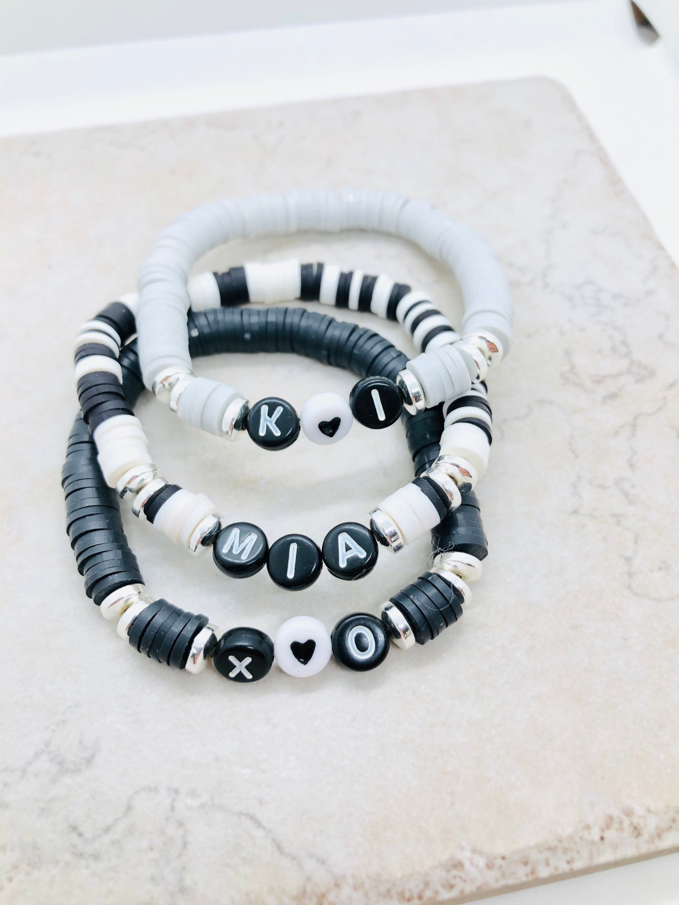 Beaded Name Bracelet Custom Friendship Letter Bead Bracelet ...