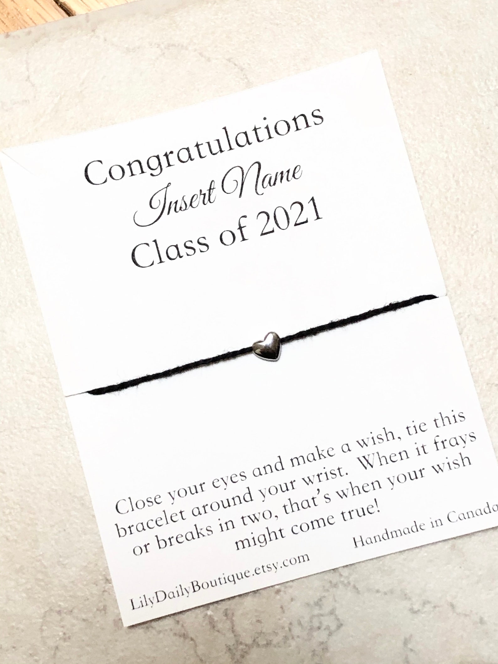 Graduation Wish Bracelet, Adopt a Senior High School Graduation Gift ...