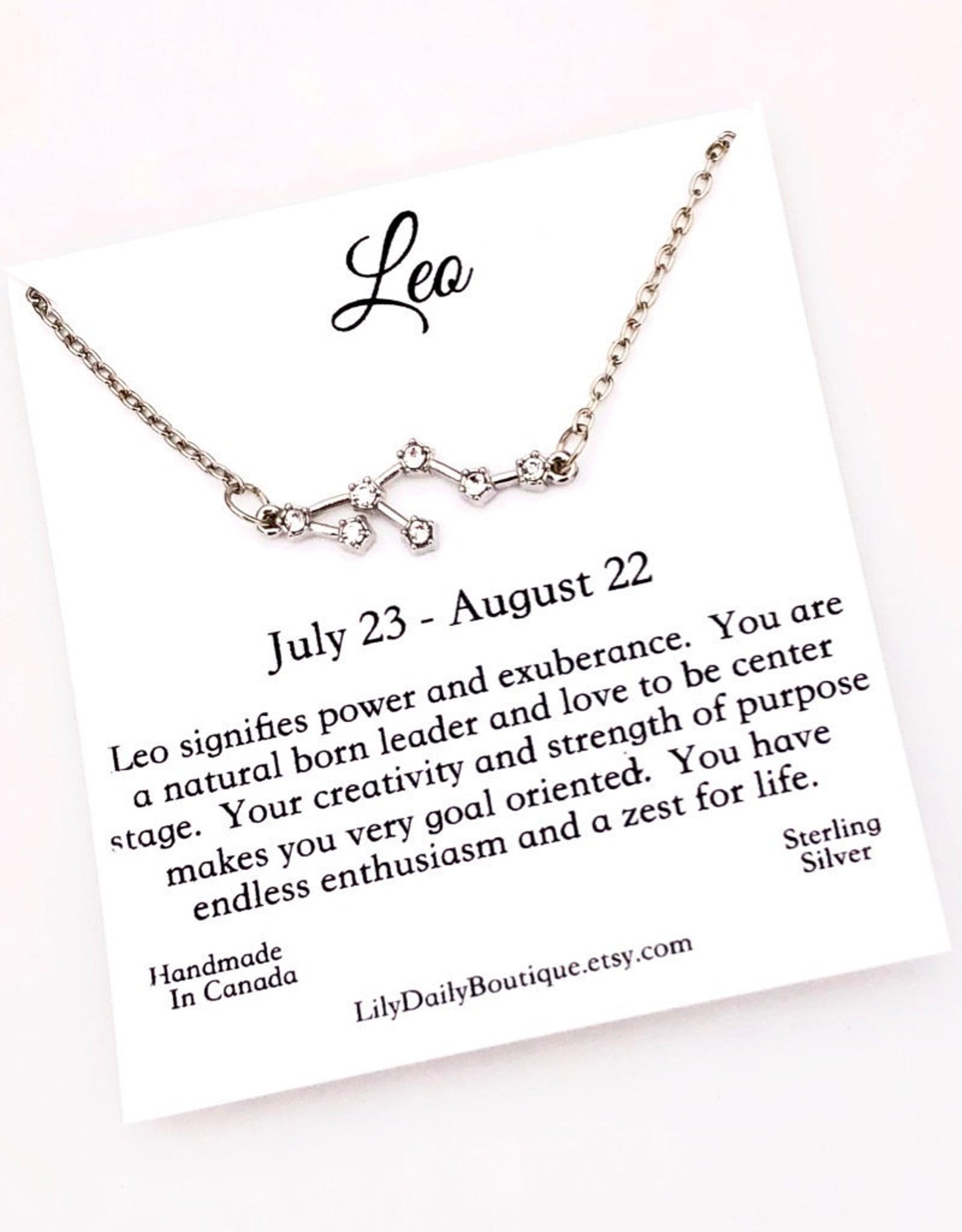 Sterling Silver Leo Necklace Leo Gifts Leo Zodiac Gifts Leo - Etsy