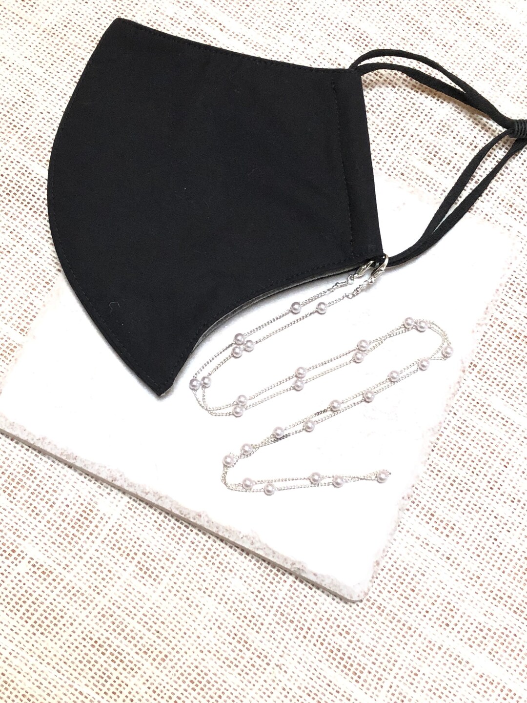 Pearl Mask Chain, Pearl Mask Holder, Mask Necklace, Silver Mask Lanyard ...