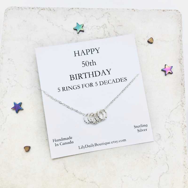 5 Rings Necklace - Etsy